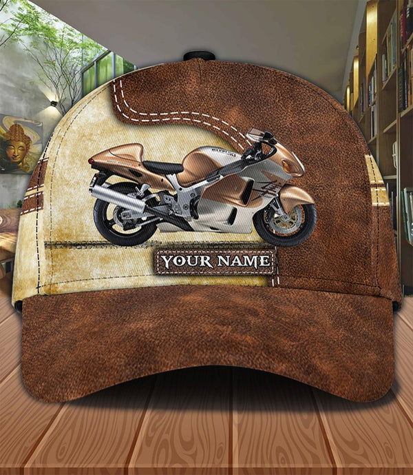Brown Color Motorcyle Personalized Classic Cap, Personalized Gift for ...