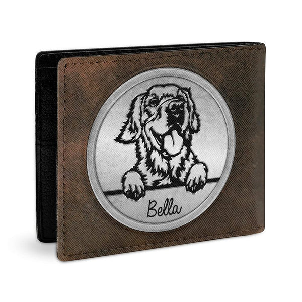 Cool Dogs With Leather Pattern Dog Personalized Men's Wallet ...