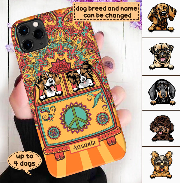 Dog Personalized Phone Case, Personalized Gift for Hippie Life, Hippie ...