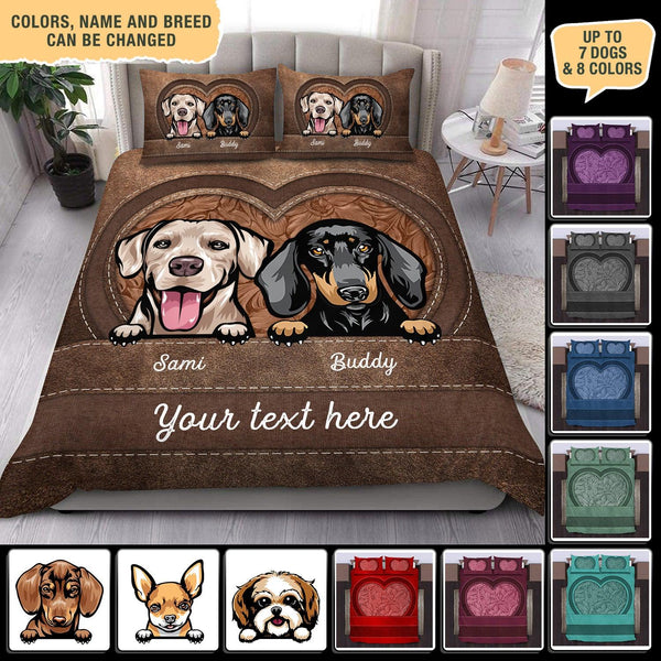 Dogs In Heart Dog Personalized Bedding Set. Personalized Gift For Dog ...